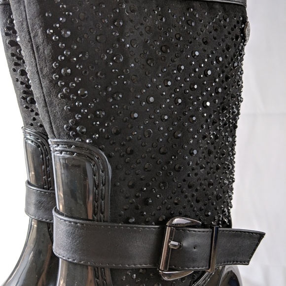 Posh Wellies | Shoes | Posh Wellies Black Studded Rainboots | Poshmark